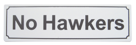 UI 2007 - Stick On Sign "No Hawkers" - Unique Imports Australia Pty Ltd
